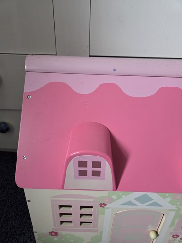 ELC Rosebud Cottage Dolls House Pink 2 Floors Garden | eBay UK