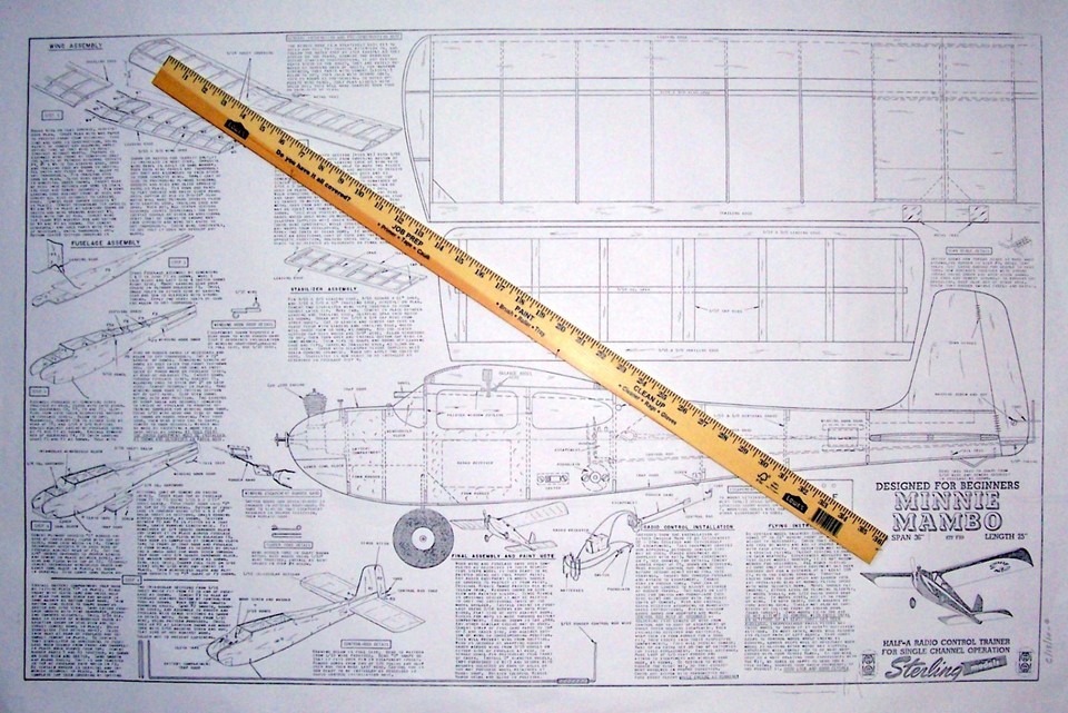 Both MINNIE MAMBO & NOMAD PLANS + PARTS PATTERNS 1/2A Size RC Model ...