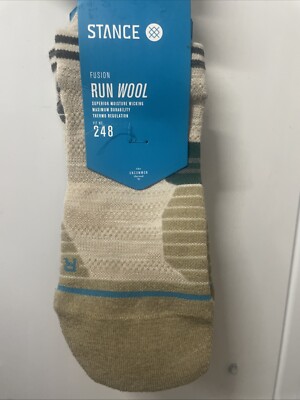 Stance Fusion Run Wool Jolt Wool Fit 248 No Show Tab Socks Mens Medium ...