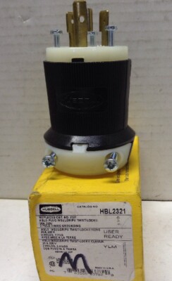 Hubbell,HBL2321,Insulgrip Twist-Lock Plug 20A 250V | eBay