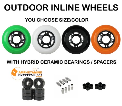 Replacement Rollerblade Inline Skate Wheels Outdoor Asphalt + Ceramic ...