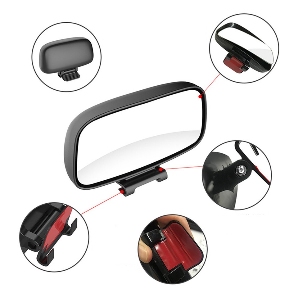 360° Adjustable Blind Spot Mirror Angle Convex Rear View Mirror Auto ...