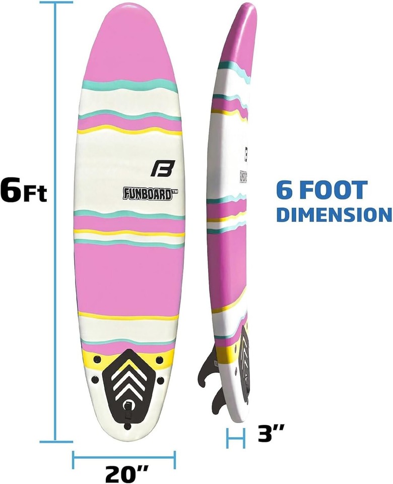 6’ FUNBOARD Surfboard Softboard Foam | eBay