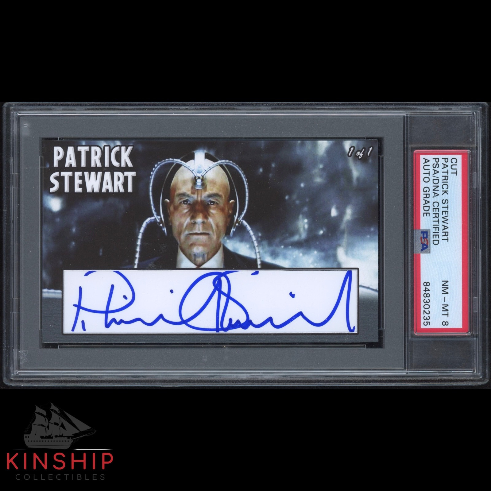 Patrick Stewart signed 3x5 Custom Card Cut PSA DNA Slabbed Auto X-Men ...