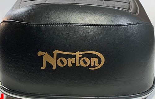 NORTON MOTORCYCLE GOLD SEAT LOGO DECAL STICKER VINYL GRAPHICS Commando ...
