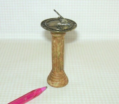 Miniature Brass Sundial on AGED Resin Pedestal: DOLLHOUSE 1:12 | eBay