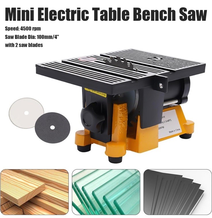 Mini Table Saw Cutting Machine, 90W Electric Table Saws for Woodworking ...