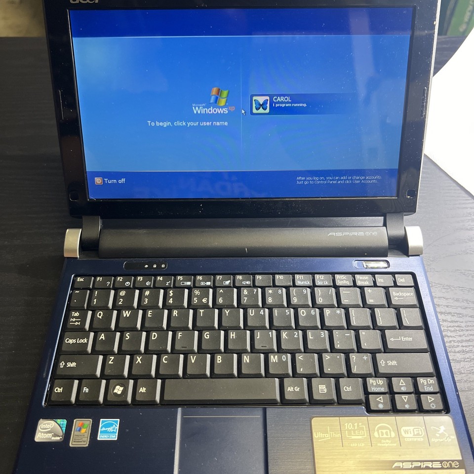 Acer KAV10 Aspire One Series Laptop Windows XP 10" Screen+ Charger ...