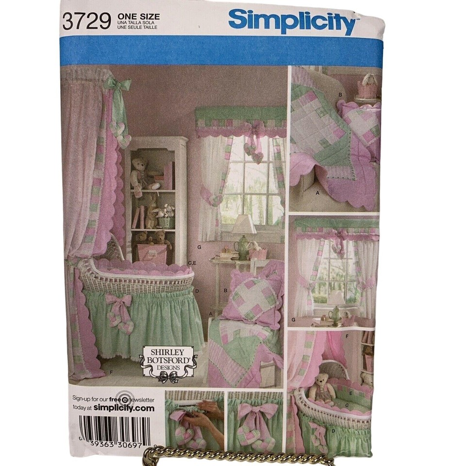 Baby Bedding Nursery Curtains Quilt Pattern Simplicity 3729 S Botsford ...