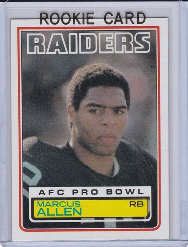 MARCUS ALLEN ROOKIE CARD 1983 Topps Football VINTAGE RC Los Angeles ...