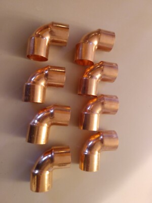Copper 1" 90 deg Elbow CxC 90 ELL Bag of 8 | eBay
