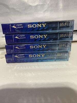 4 NEW Sony Hi Fi Blank Cassette Audio Tapes 60 Minutes Normal Bias C ...