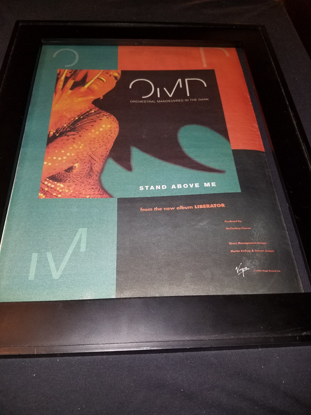 OMD Stand Above Me Rare Original Radio Promo Poster Ad Framed! | eBay