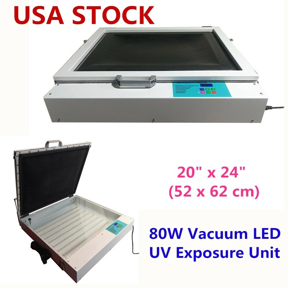 USA-20" x 24" 80W Vacuum LED UV Exposure Unit Precise Silk Screen ...
