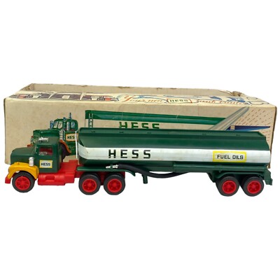 Vintage Hess Tanker Truck Service Gasoline Green Marx Toy 1974 with Box Works! | eBay