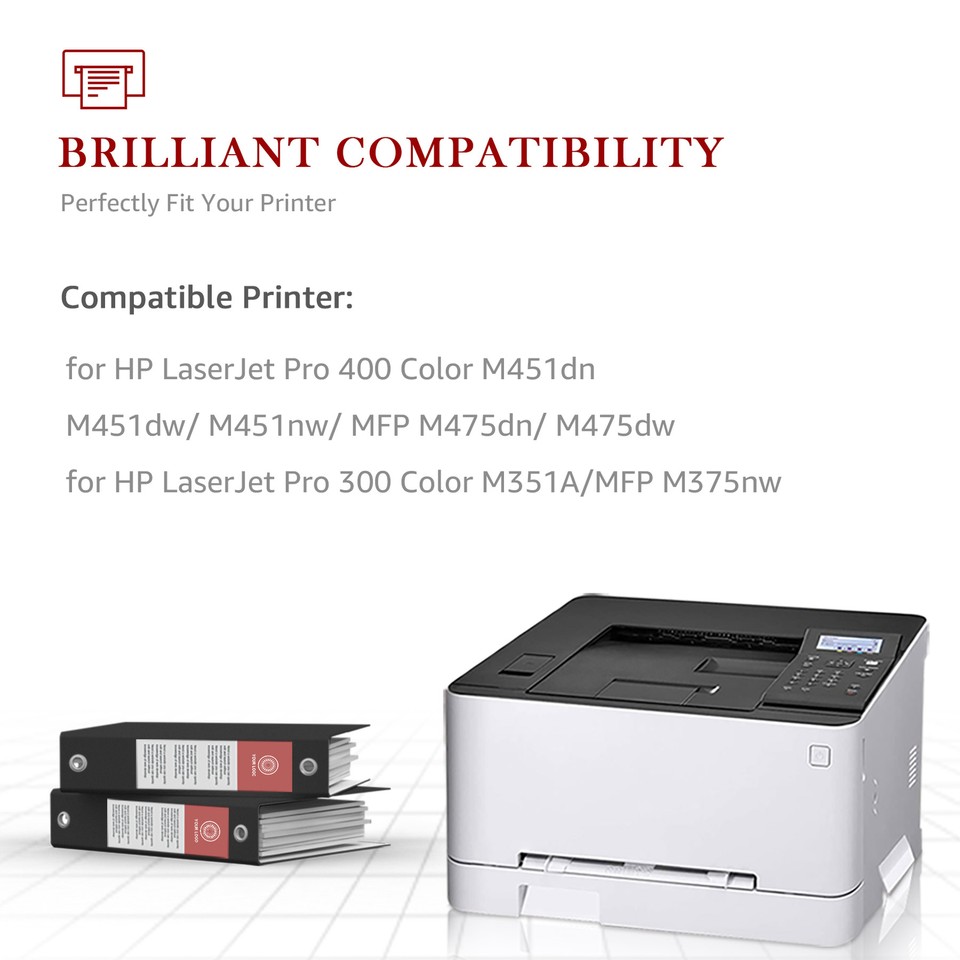 4PK CE410A CE411A CE412A CE413A Toner Set for HP 305A Laserjet Pro 400 ...