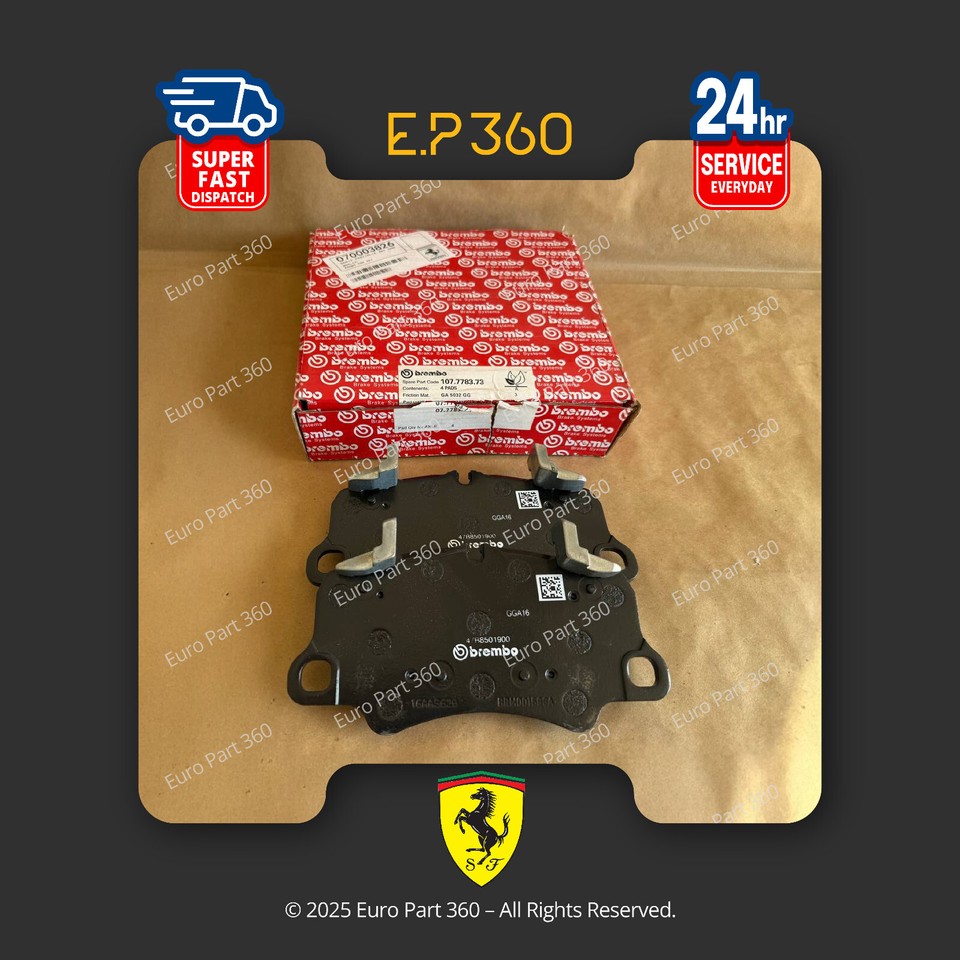 FERRARI F8 488 GTB PISTA SPIDER FRONT BRAKE PADS SET WITH SENSORS ...