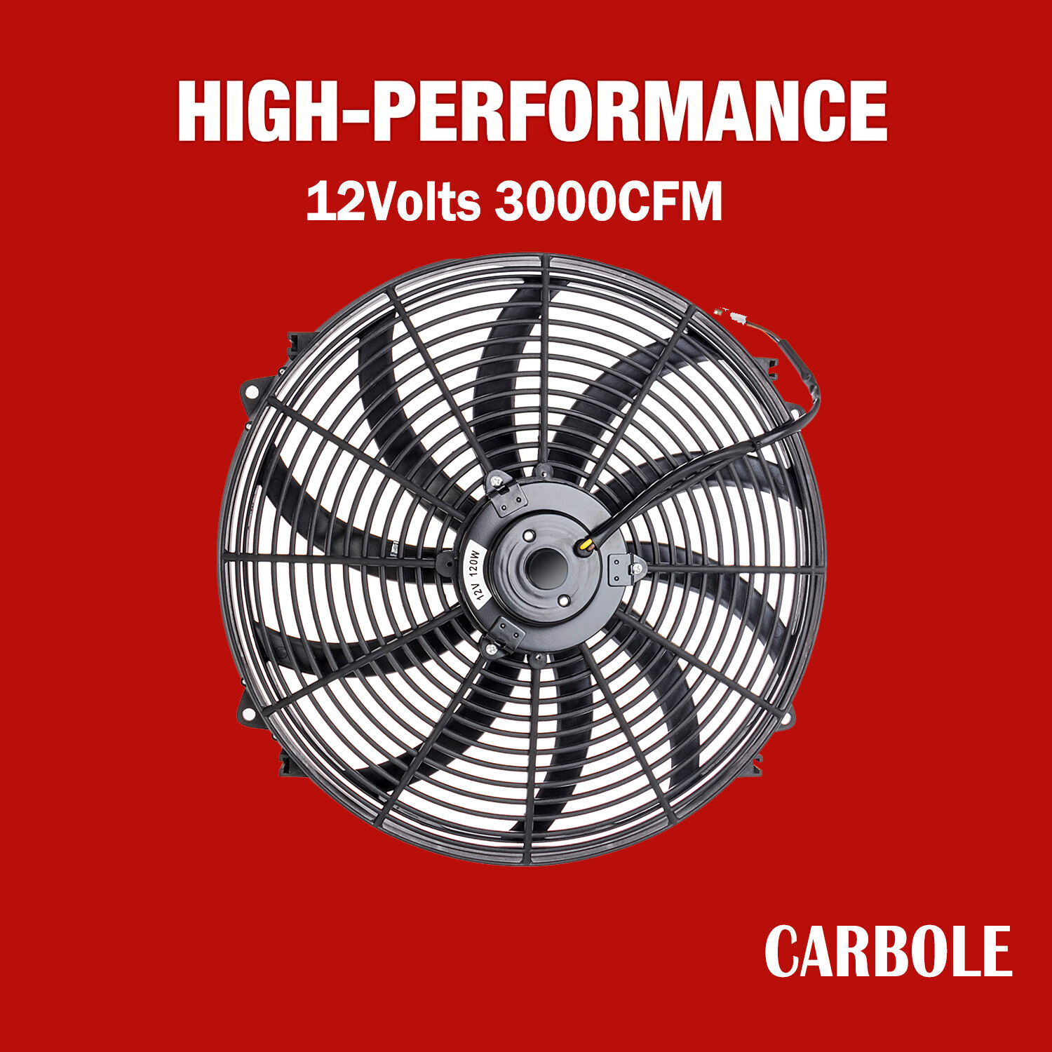 16 inch 12V Pull Push 120W 3500+ CFM Radiator Electirc Thermo Fan ...