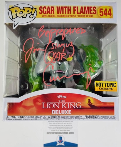 JIM CUMMINGS SIGNED SCAR WITH FLAMES FUNKO 544 HOT TOPIC THE LION KING ...