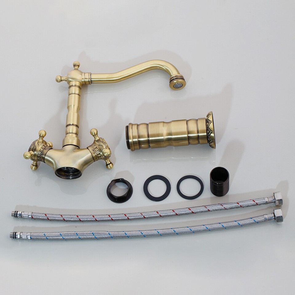 Gold Bathroom Ceramic Basin Bowl Combo Vessel Sink Brass Mixer Faucet ...