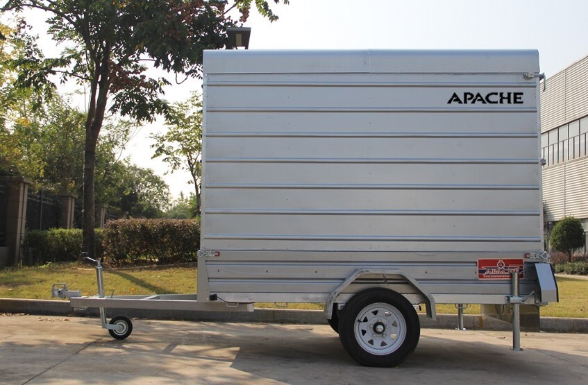 NEW 8X5 Box Van High Roof Trailer with Rear Loading Ramp Apache ...