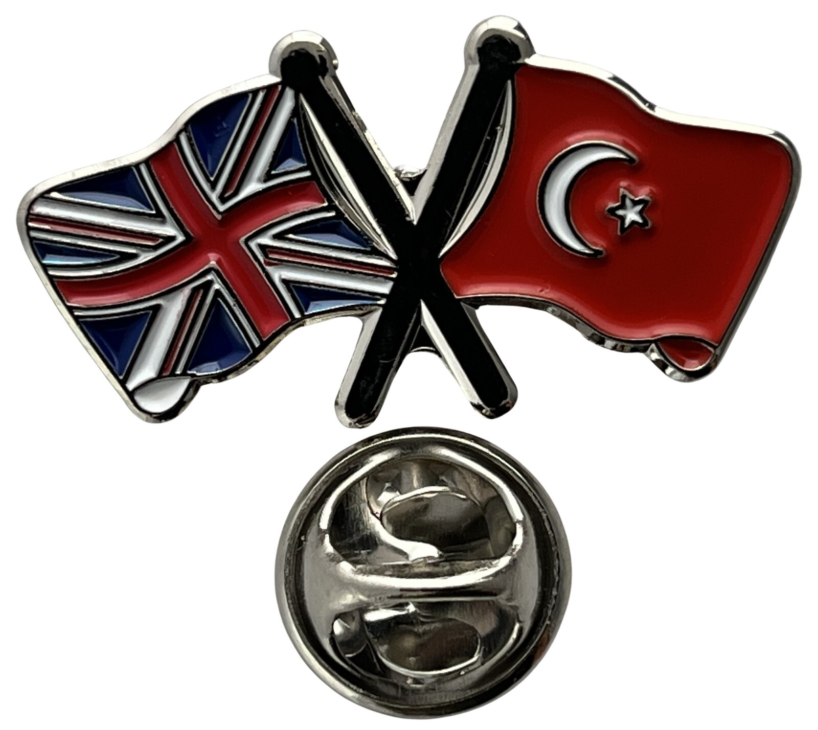 Union Jack & Turkey Flag Friendship Lapel Pin badge FREE UK Delivery ...