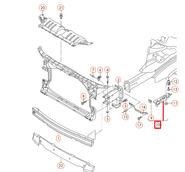 Genuine Audi A6 Front Bumper Support Bracket Driver Side 4G0807284 2011 ...