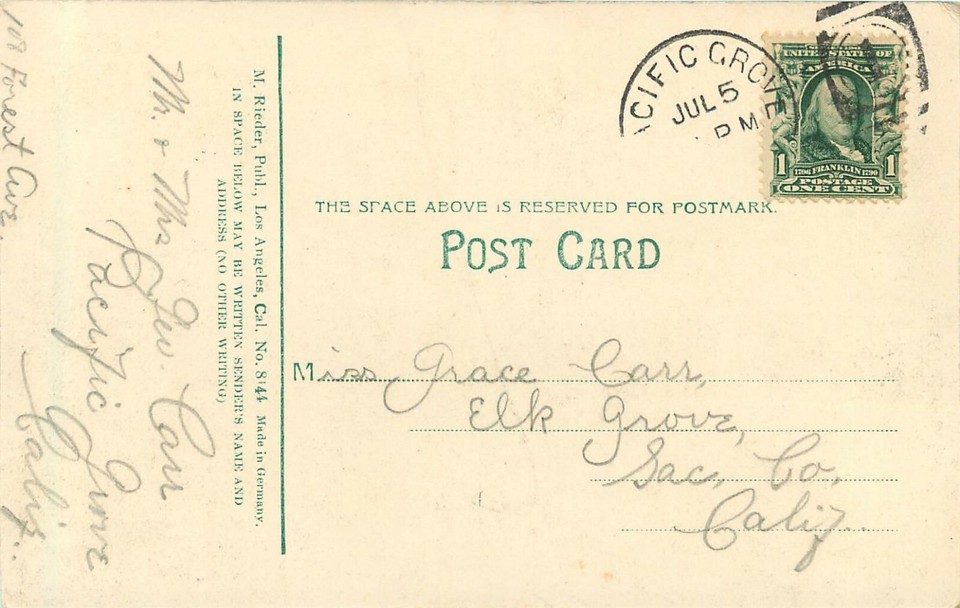 c1907 Hand-Colored Postcard; Maze at Hotel del Monte, Monterey CA ...