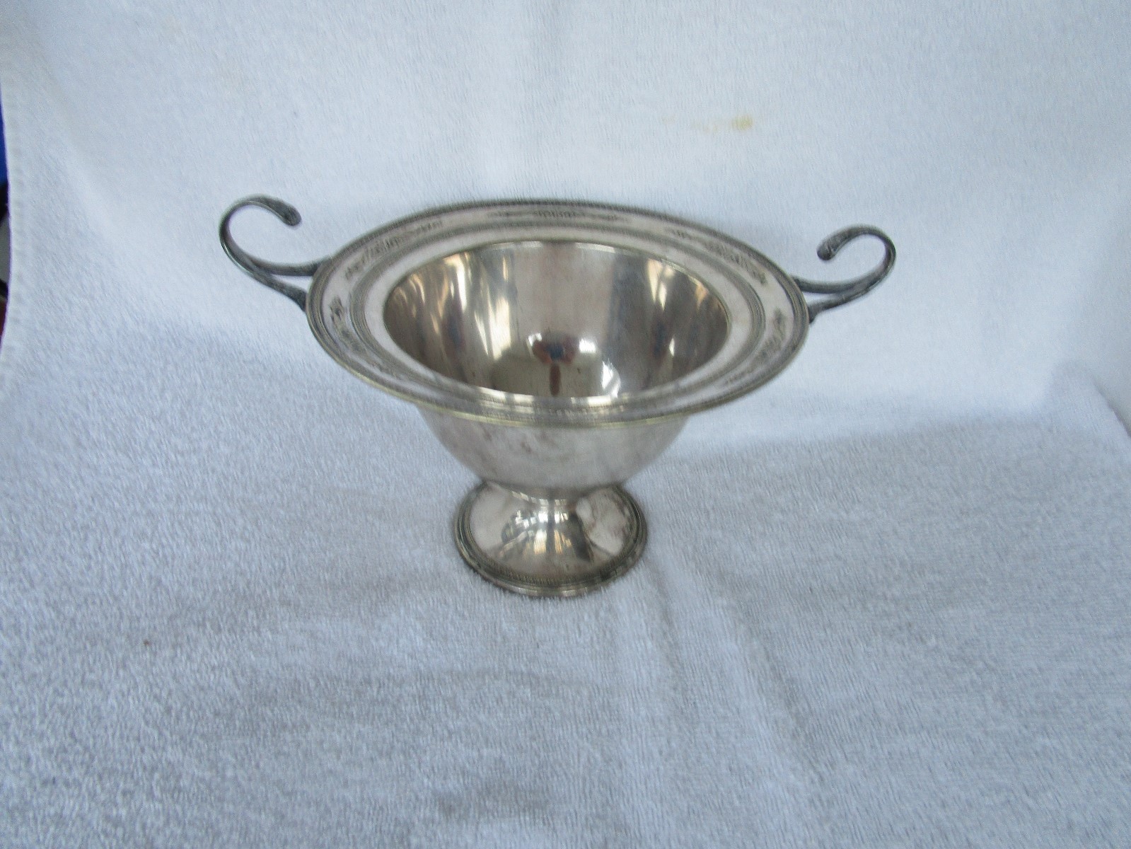 RARE ANTIQUE HOMAN PLATE ON NICKEL SILVER~02051~TWIN HANDLE BOWL~[6" X ...