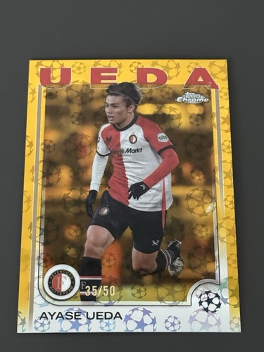 Topps UCC Chrome 24/25 Logofractor Exclusive Ueda /50 Gold Star Ball ...