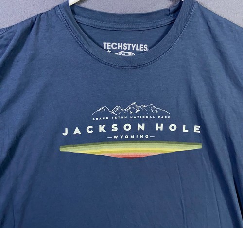 Techstyles Jackson Hole Wyoming Grand Tetons Blue Short Sleeve Tee ...