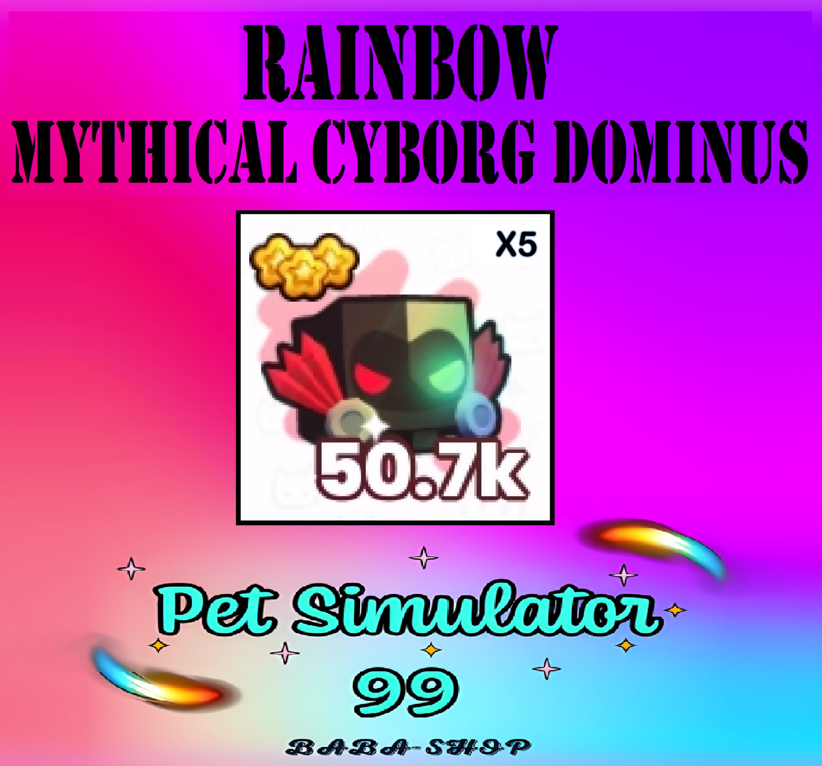 Roblox - PET SIMULATOR 99 - All Rainbow Op pets - GEMS - PS99 - Fast ...