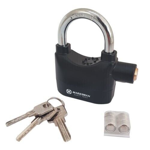 MOTION SENSOR ALARM PADLOCK SHED GARAGE ALARMED HEAVY DUTY WIRELESS ...
