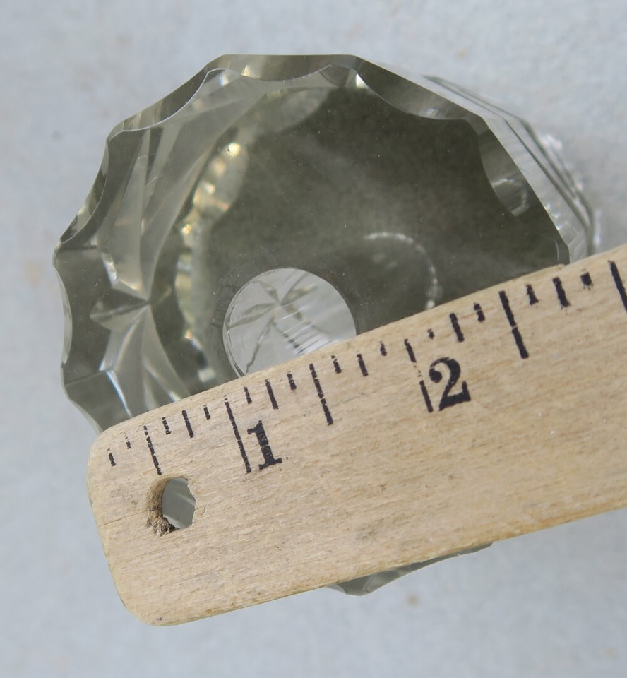 Cut crystal clear glass Vintage Lamp spacer part Czech Italy Austrian ...