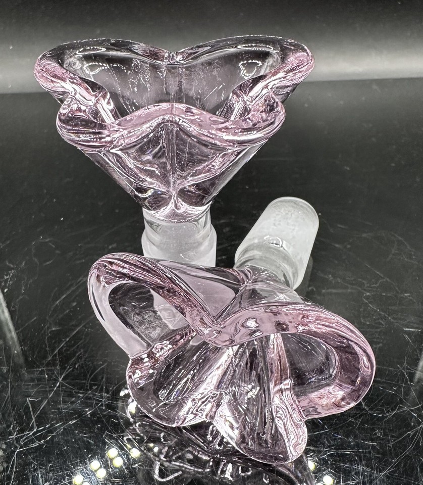 Primium 14mm PINK Thick Glass Butterfly Male Bowl Head Piece Hookah ...