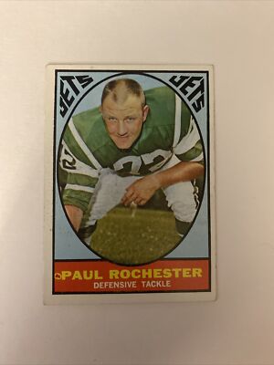 1967 Topps Football Paul Rochester New York Jets Card #100 | eBay