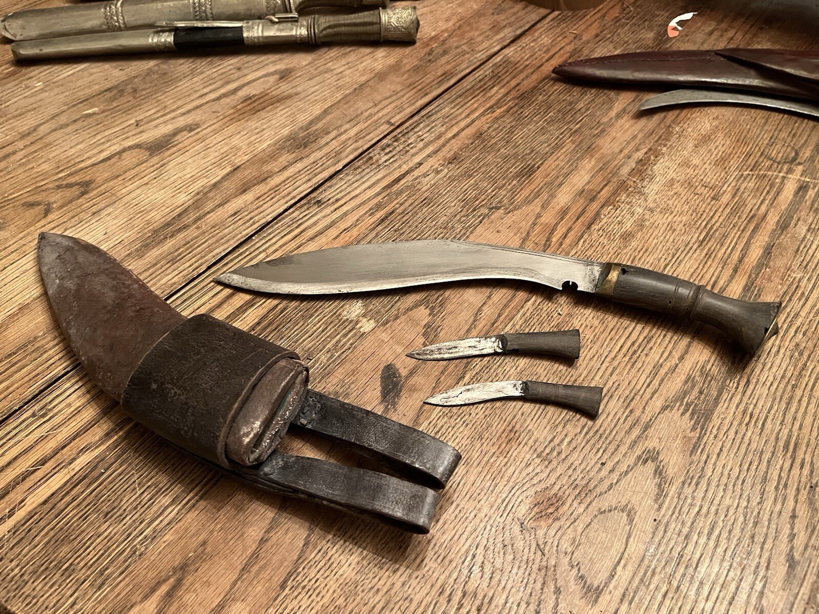 Vintage Kukri gurkha Knife with leather sheath and mult accessories | eBay