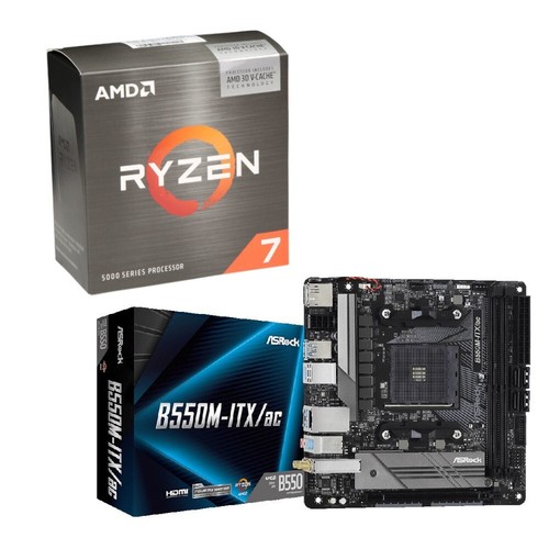 NEW AMD Ryzen 7 5700X3D CPU + ASRock B550M-ITX/ac AMD AM4 Mini-ITX ...