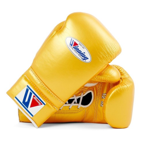 Winning Boxing Gloves 12oz 14oz 16oz Gold Training Pro Type Lace Up ...