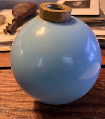 Weathervanes & Lightning Rods - Blue Milk Glass Lightning Rod Ball