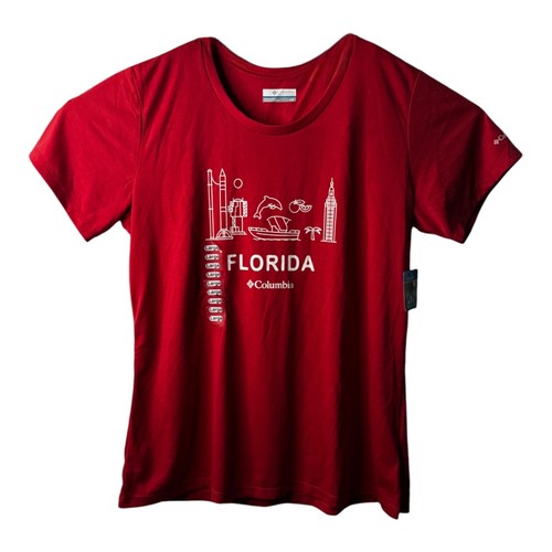 Columbia Red Florida T-Shirt Short Sleeve Omni-Wick Size Large | eBay