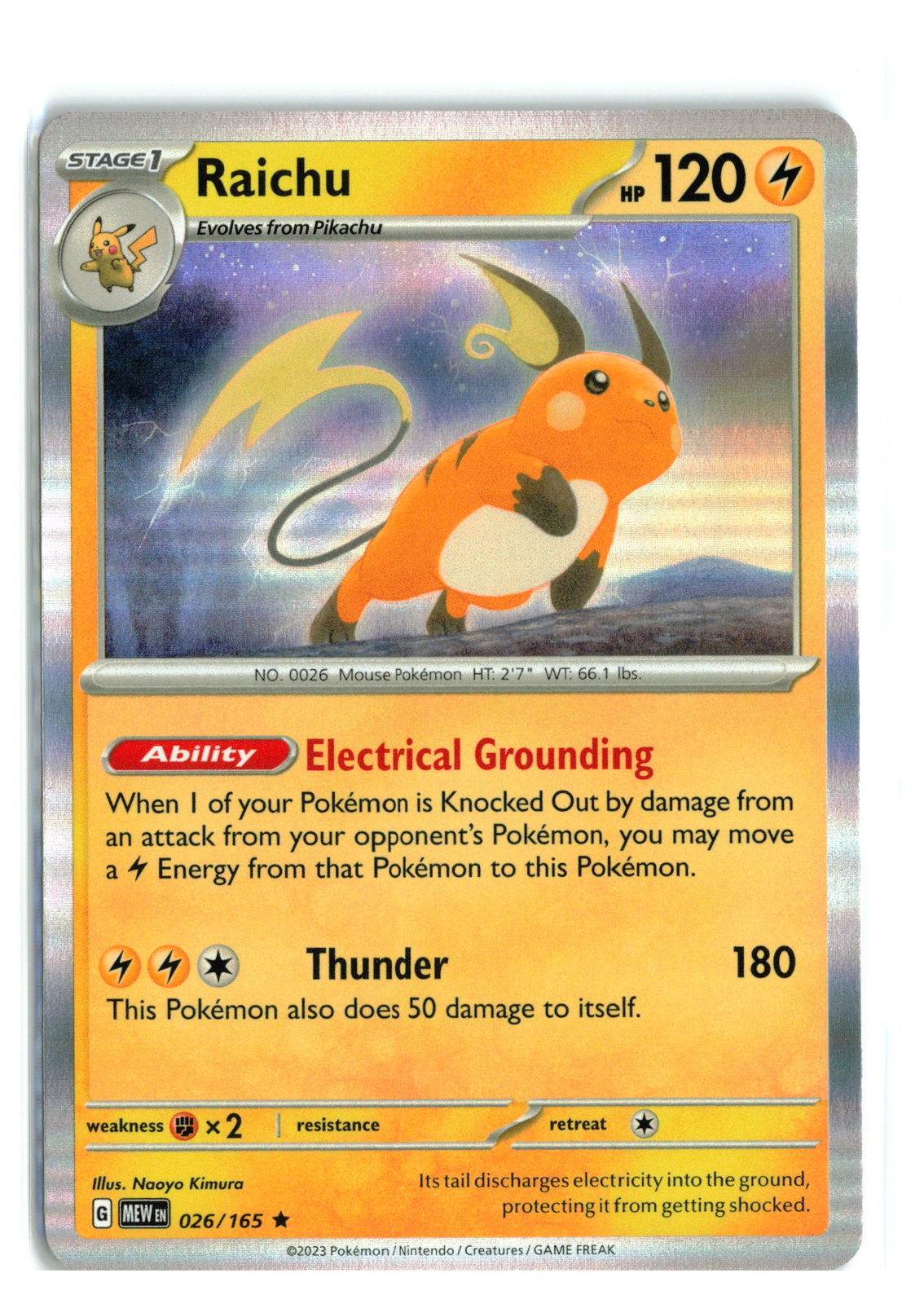 Raichu 026/165 151 HOLO RARE Pokemon TCG NM-LP | eBay