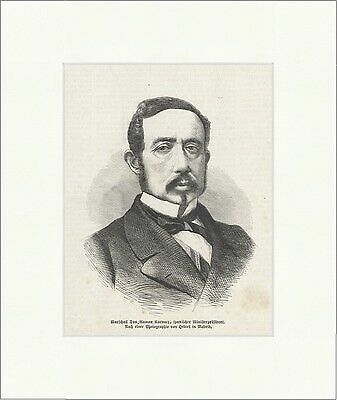 Marschall Don Ramon Narvaez, spanischer Ministerpräsident Holzstich E ...