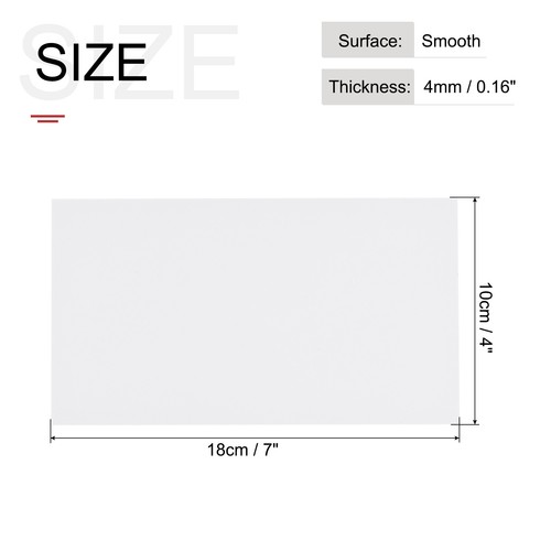 ABS Plastic Sheet 7 Inch x 4 Inch x 0.16 Inch ABS Styrene Sheets White ...
