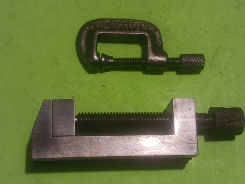 Vintage Miniature Small Malleable 1" C Clamp&Machinist Clamp 2" Tool ...