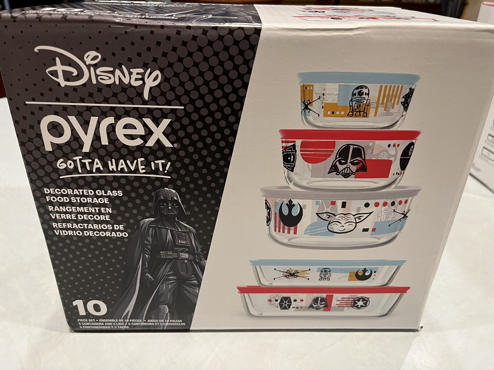 Pyrex Hello Kitty 10 Piece Glass Food Storage Set Bowls with Lids ...