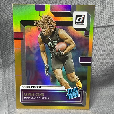 Lewis Cine 2022 Donruss Press Proof Premium Gold E48 RC #363 Minnesota ...