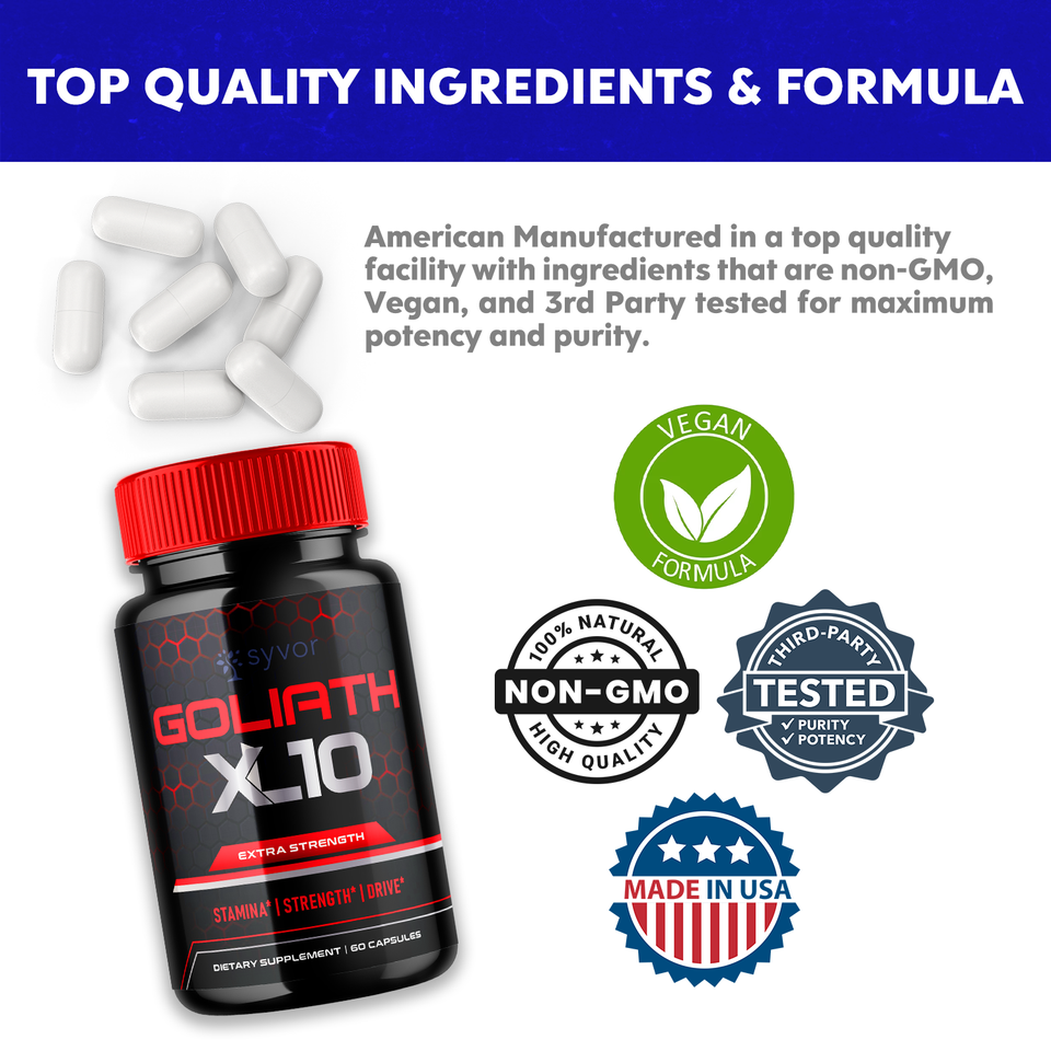 Goliath XL10 Pills For Men Advanced Vitality Support Supplement 120 ...