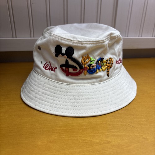 Vintage Walt Disney World Bucket Hat Embroidered Mickey Goofy Tigger ...