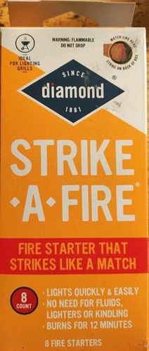 8 piece Diamond Strike-A-Fire Starter Match Sticks Firestarter Logs ...